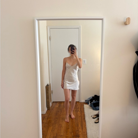 Zara | Dresses | White Satin Slip Dress | Poshmark
